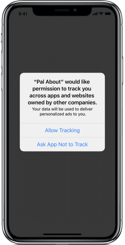 iOS 14 Permission to Track Prompt photo cred Apple - TwoSix Digital